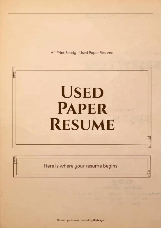 Used Paper Resume | Google Slides & PowerPoint