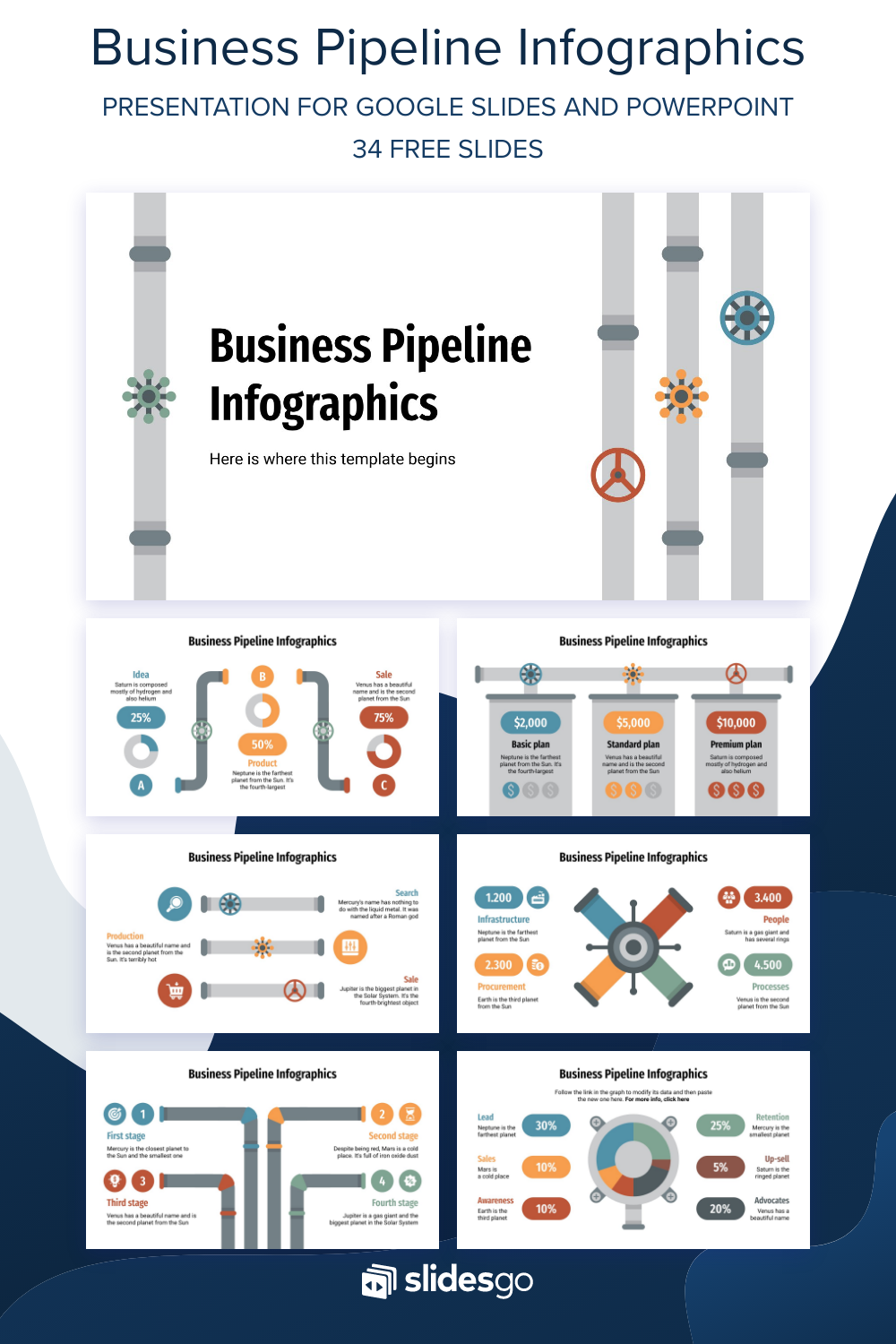 Business Pipeline Infographics | Google Slides & PowerPoint