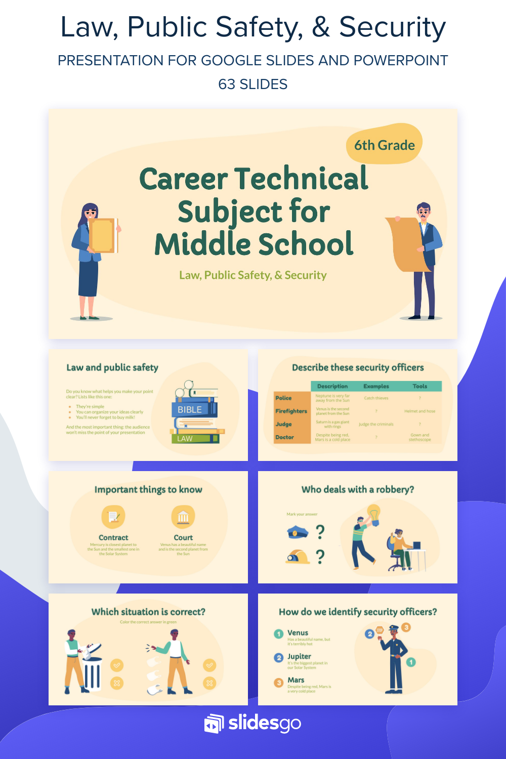 Law, Safety & Security for 6th Grade | Google Slides & PPT