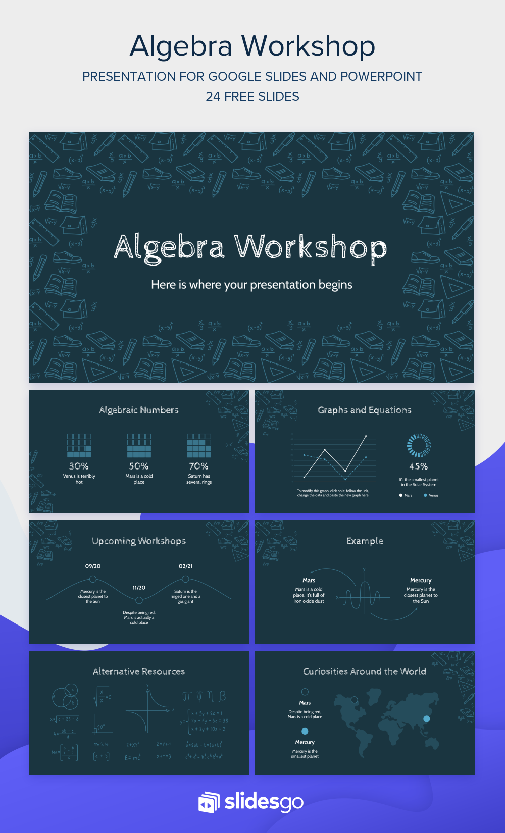 Algebra Workshop Google Slides theme & PPT template