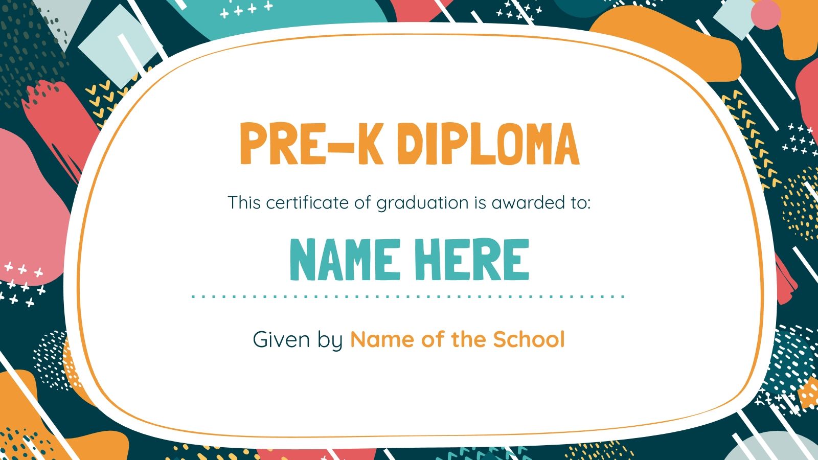 Pre-K Creative Certificates Google Slides & PowerPoint template