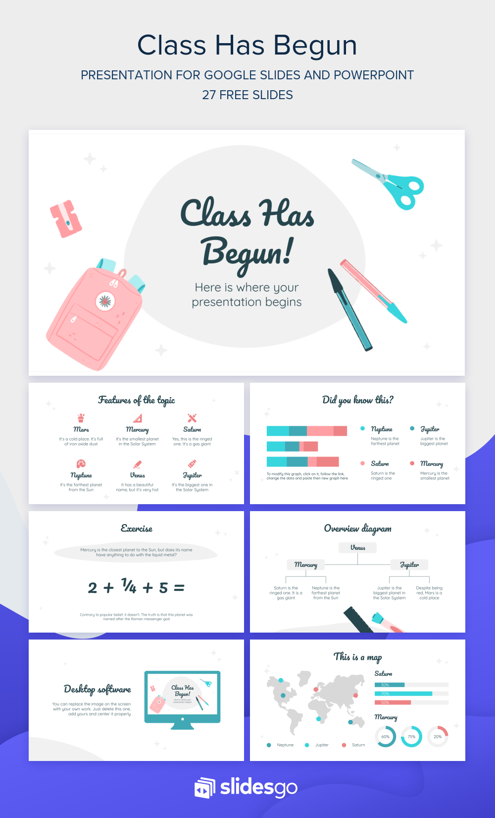 Class Has Begun Google Slides theme & PowerPoint template