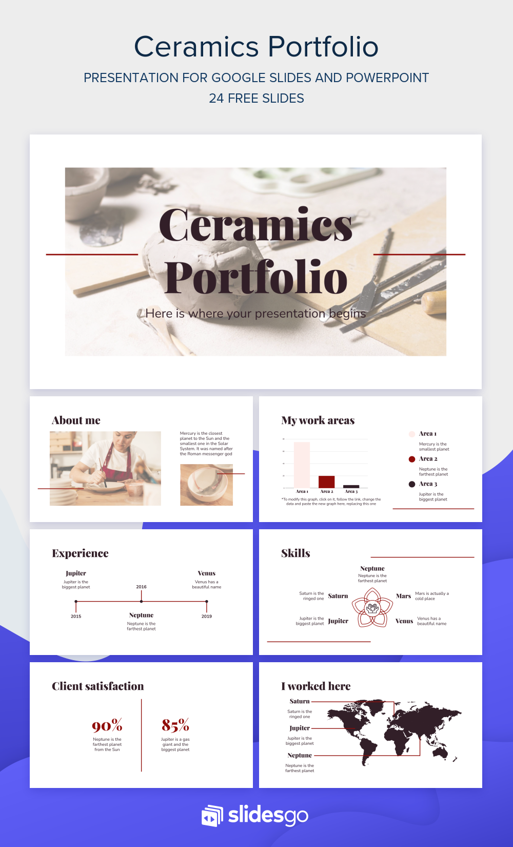 Ceramics Portfolio Google Slides theme & PowerPoint template