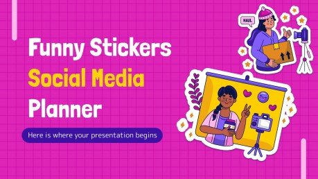 Funny Stickers Social Media Planner | Google Slides & PPT