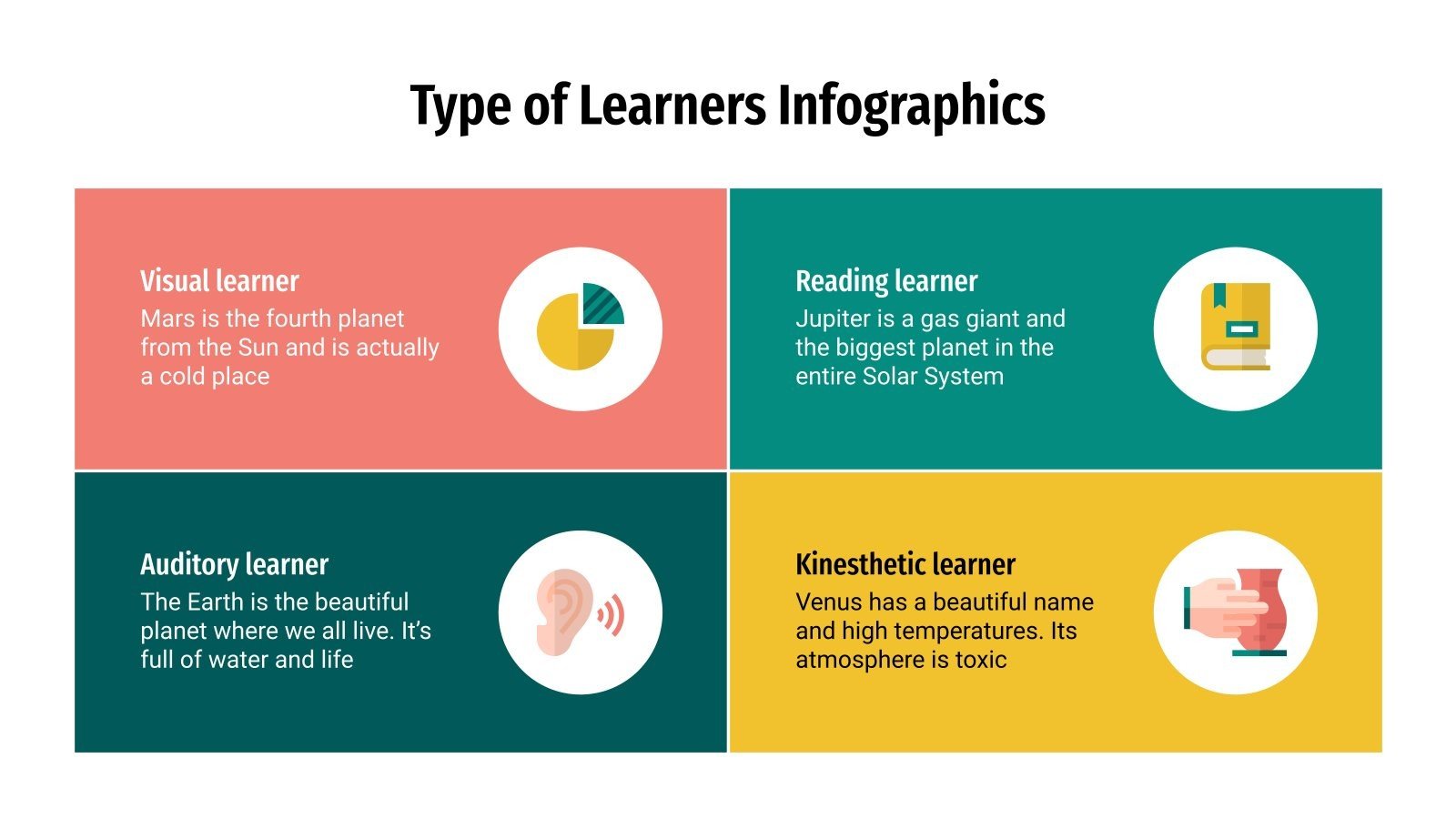 Infografías sobre tipos de aprendizaje | Google Slides