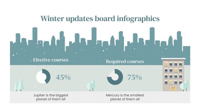 Winter Updates Board Infographics | Google Slides & PPT