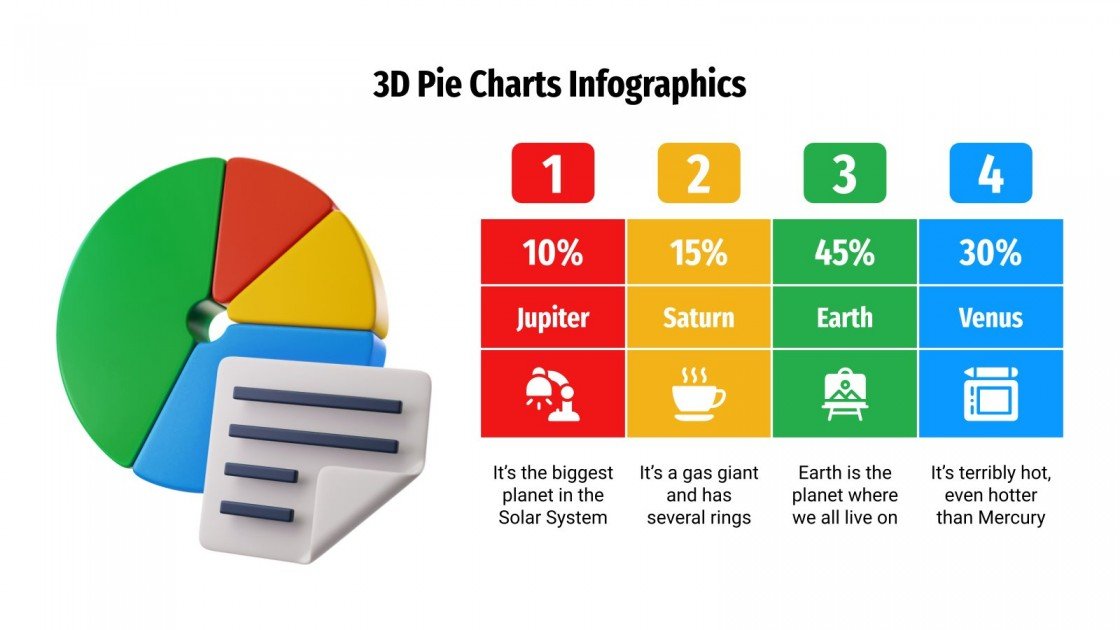 3D Pie Charts Infographics | Google Slides & PowerPoint