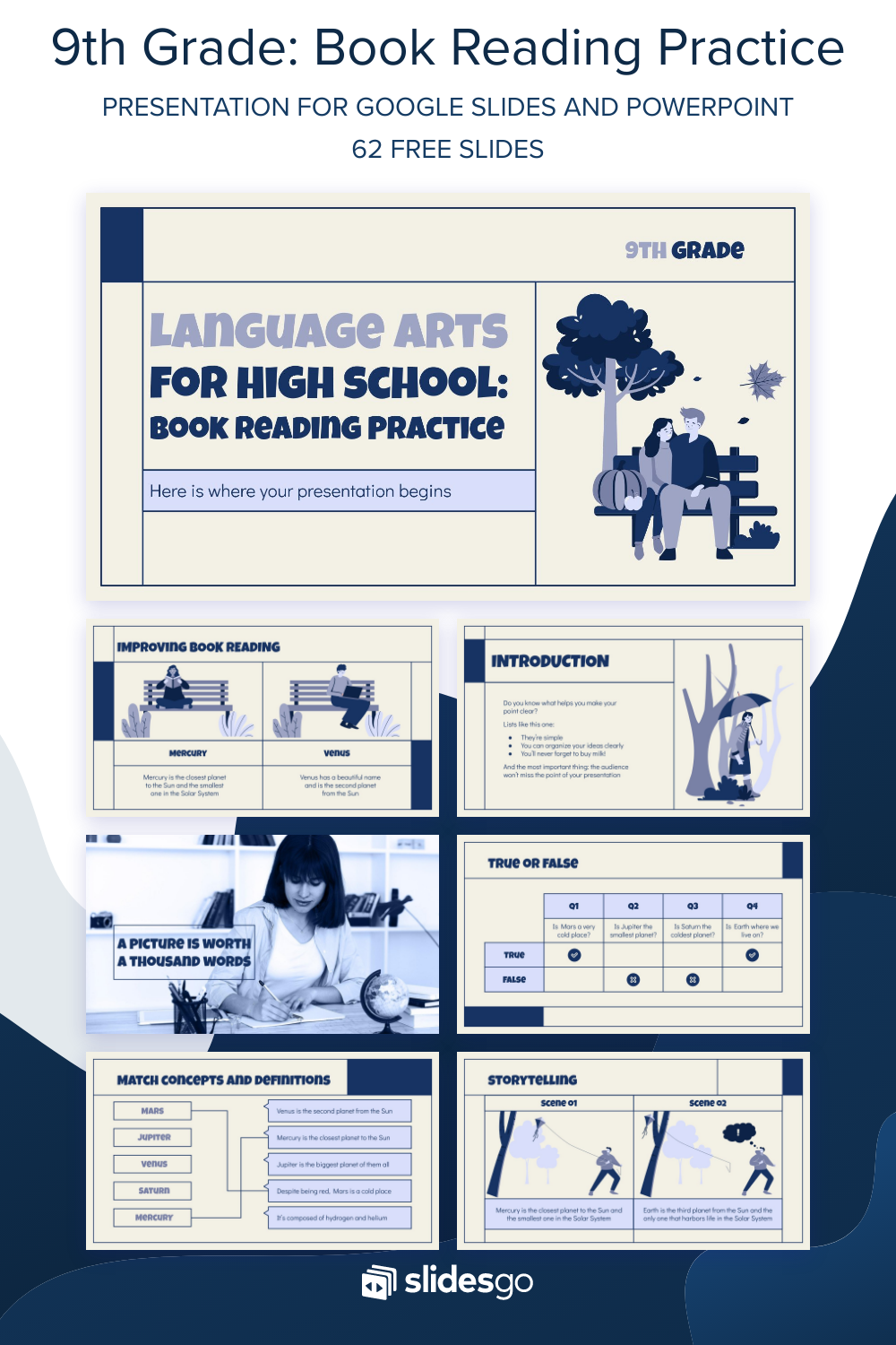 Book Reading Practice for 9th Grade | Google Slides & PPT