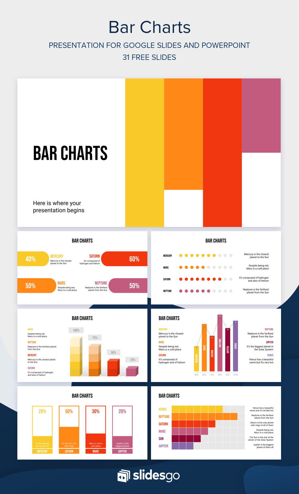 Bar Charts Google Slides theme and PowerPoint template