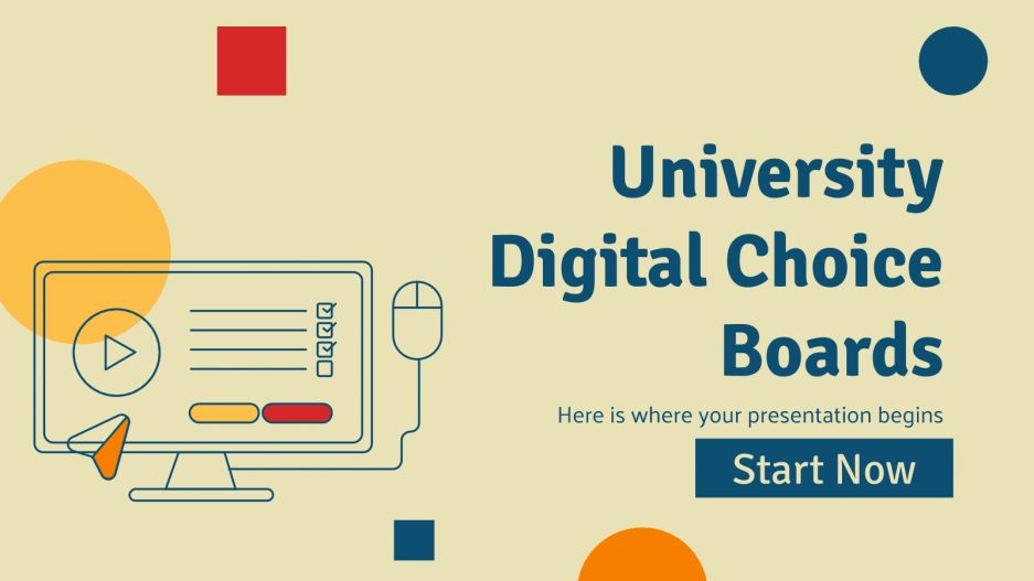 University Digital Choice Boards Google Slides & PPT template