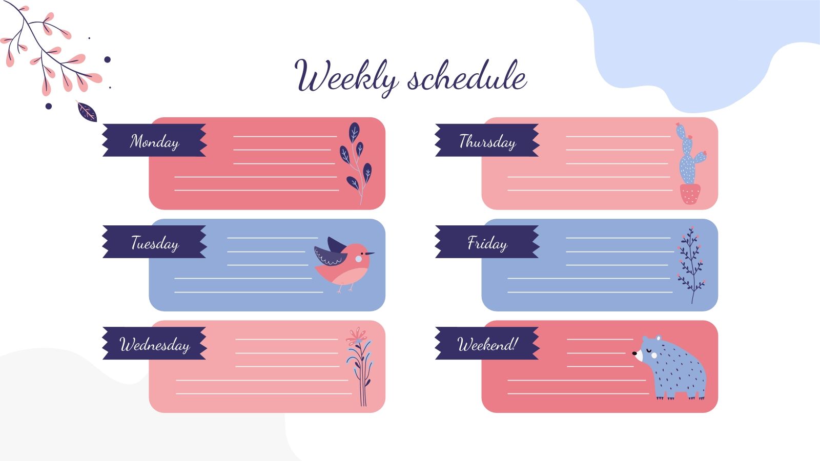 Natural Science Weekly Planner Google Slides & PPT template
