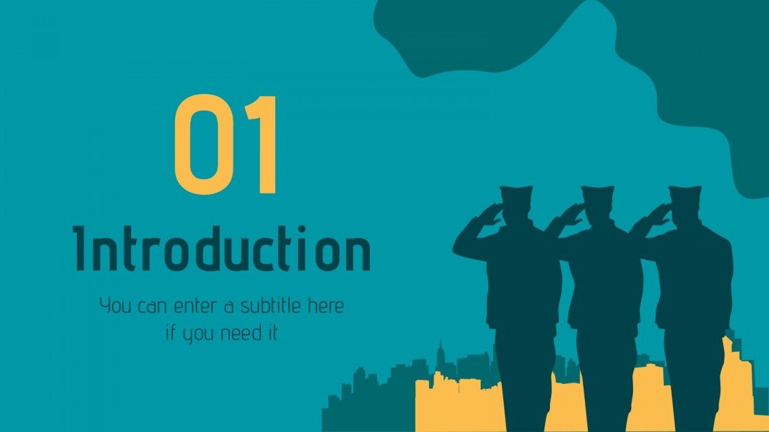 War Background Google Slides theme and PPT template