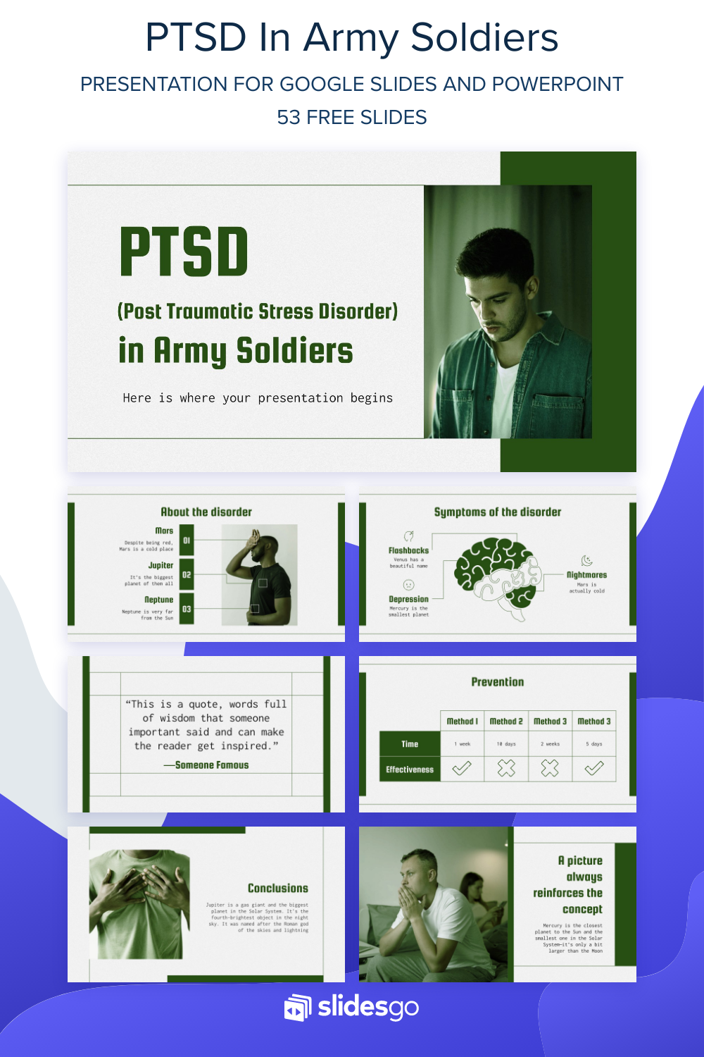 PTSD in Army Soldiers | Google Slides & PPT