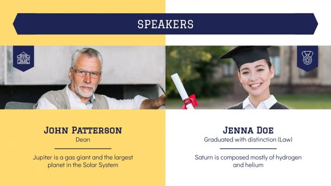 University Virtual Graduation Google Slides and PPT template