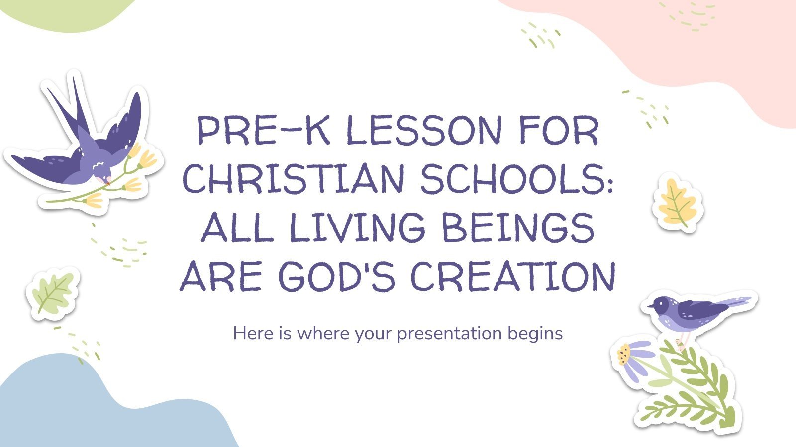Pre-K Lesson for Christian Schools | Google Slides & PPT