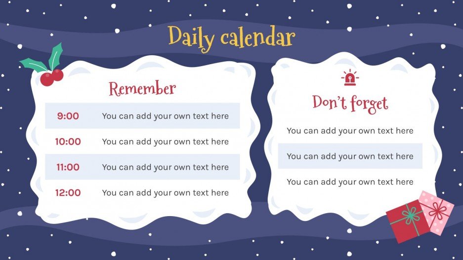 Christmas Style Personal Organizer | Google Slides & PPT