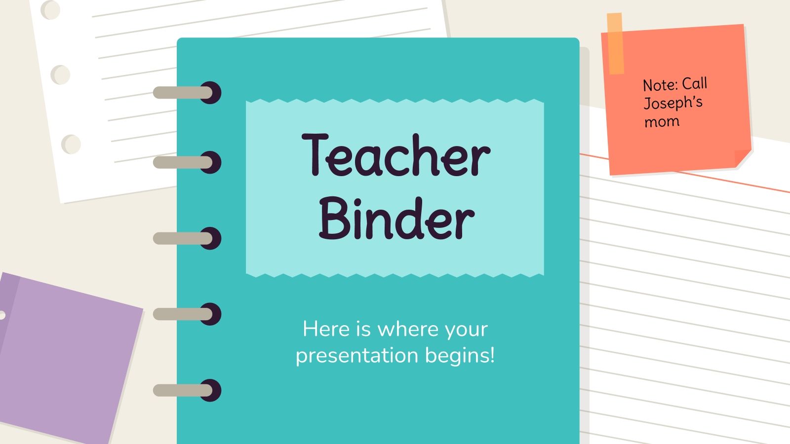 Teacher Binder Google Slides theme & PowerPoint template