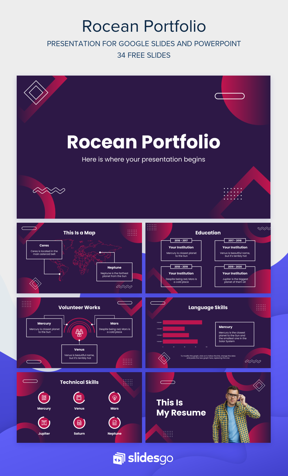 Rocean Portfolio Google Slides theme & PowerPoint template
