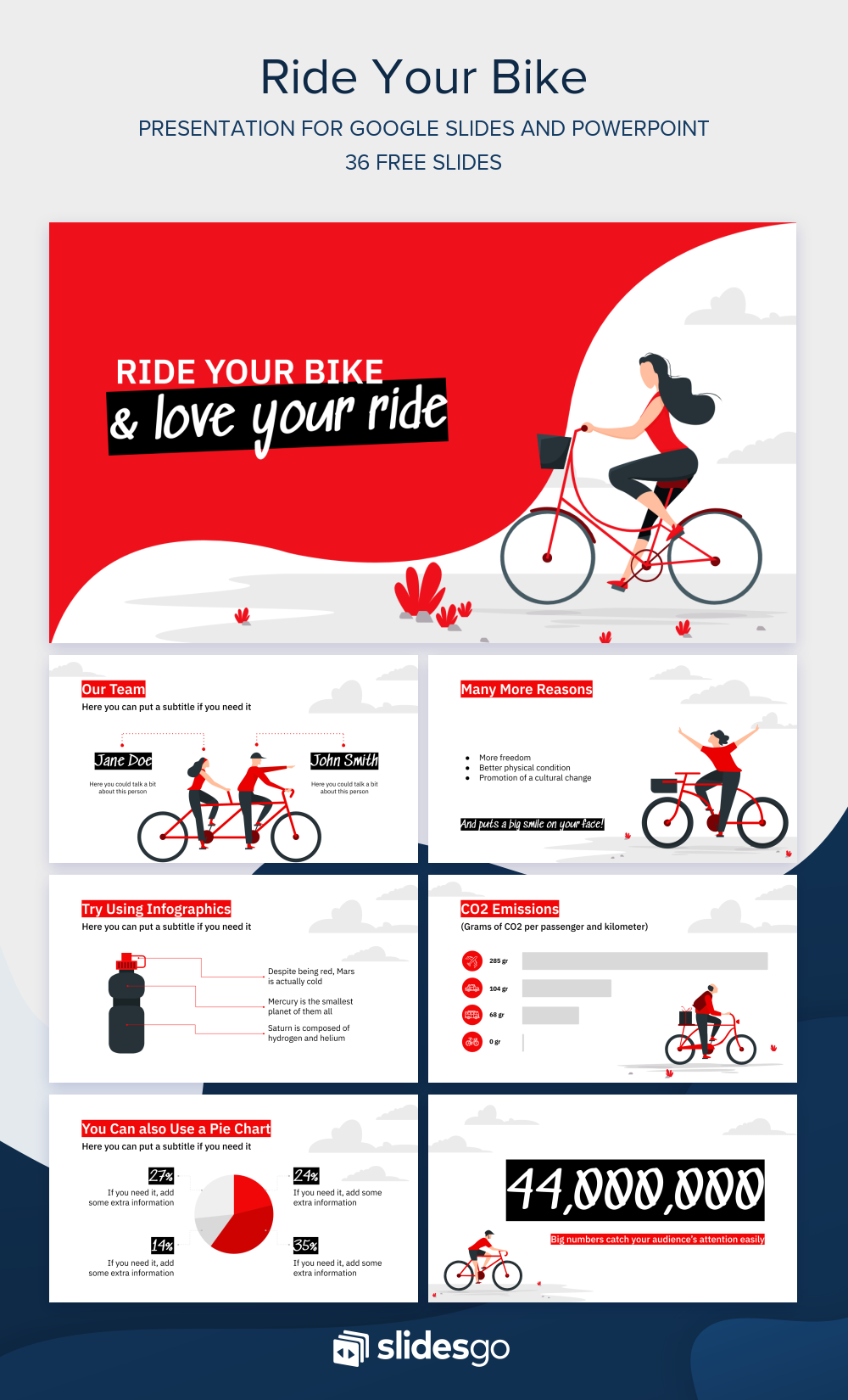 Ride Your Bike Google Slides theme and PowerPoint template