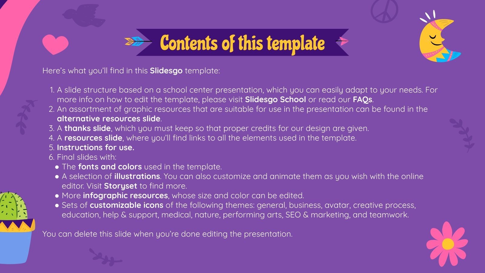 Centro escolar estilo hippie | Google Slides y PowerPoint