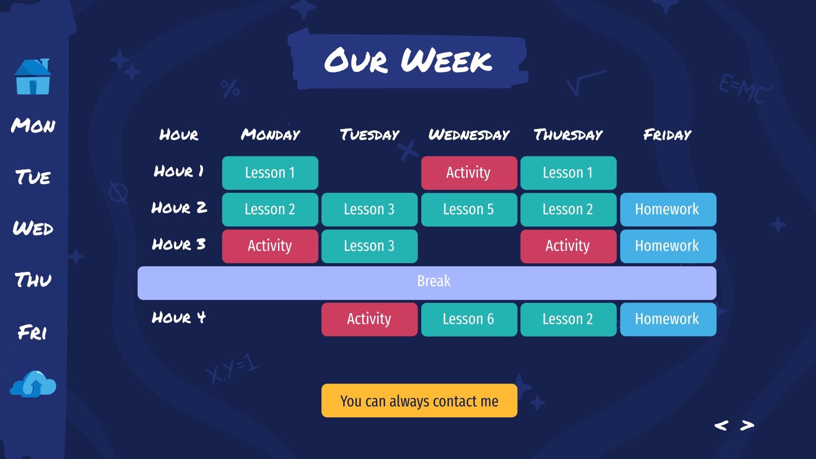Science Weekly Planner Google Slides and PowerPoint template