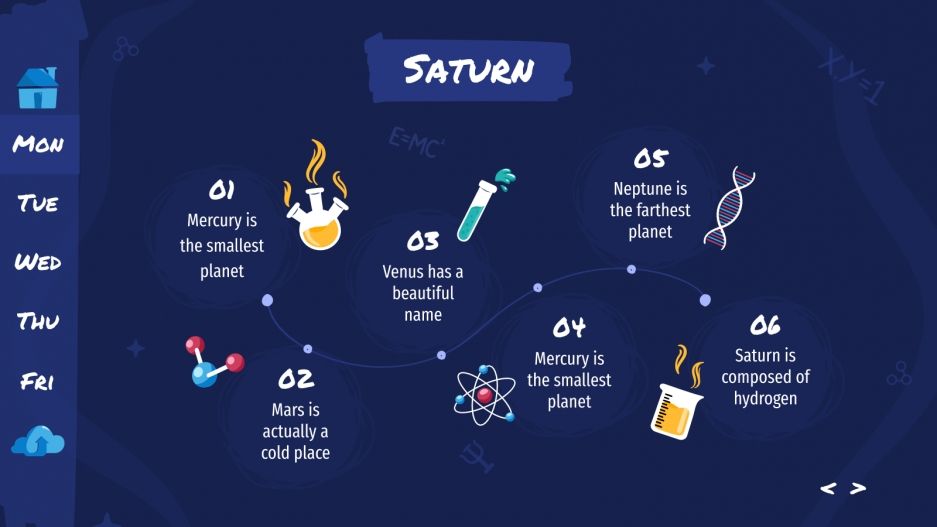 Science Weekly Planner Google Slides and PowerPoint template