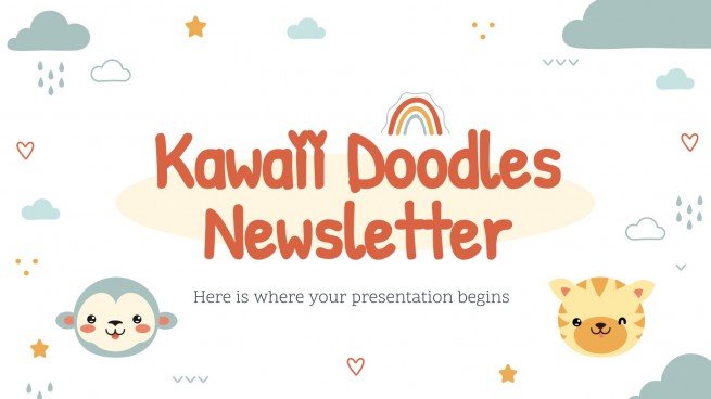 Kawaii Doodles Newsletter | Google Slides & PowerPoint