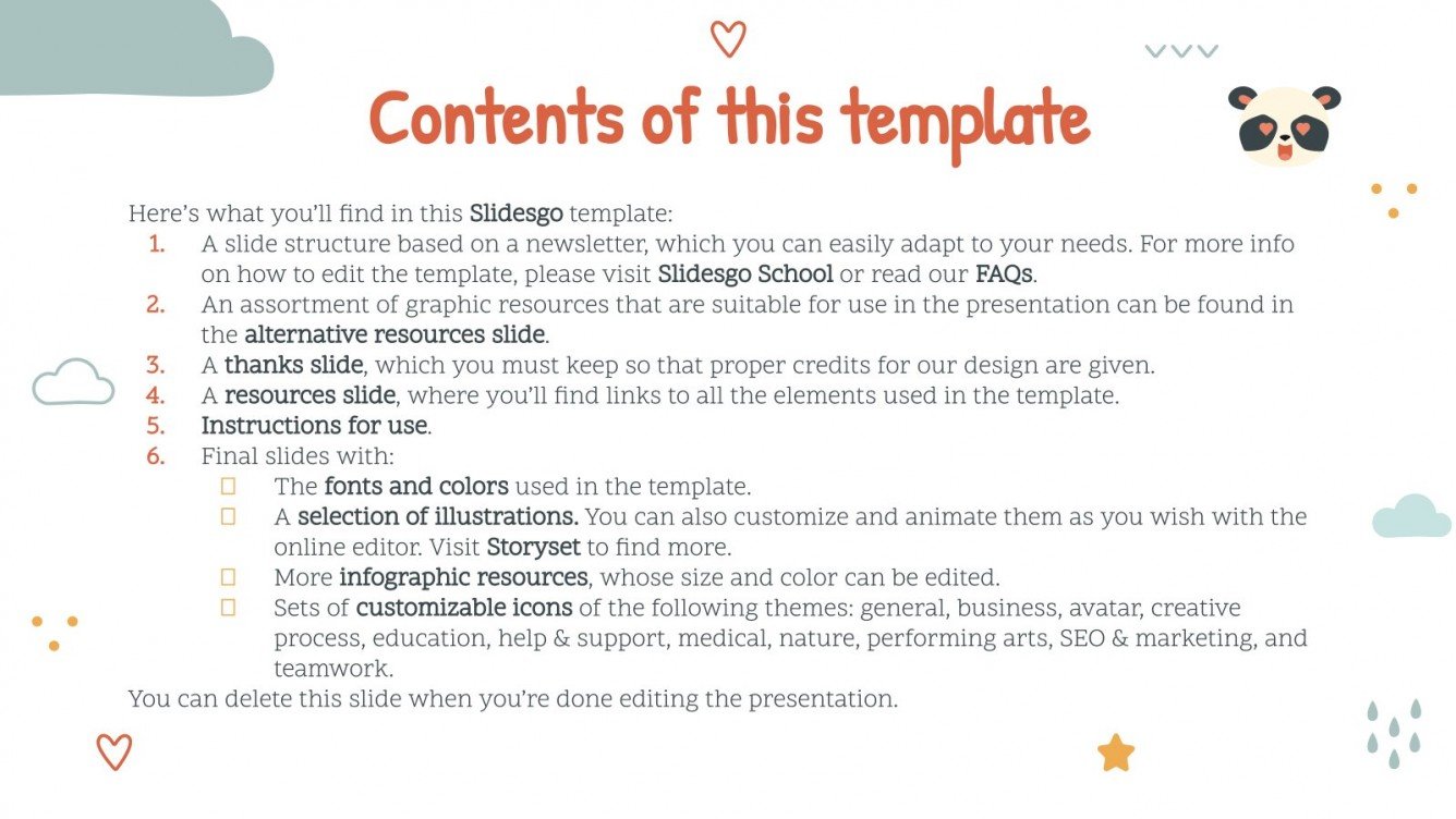 Newsletter com rabiscos kawaii | Google Slides e PowerPoint