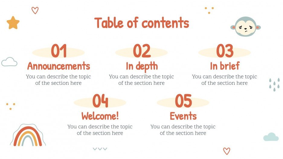 Kawaii Doodles Newsletter | Google Slides & PowerPoint