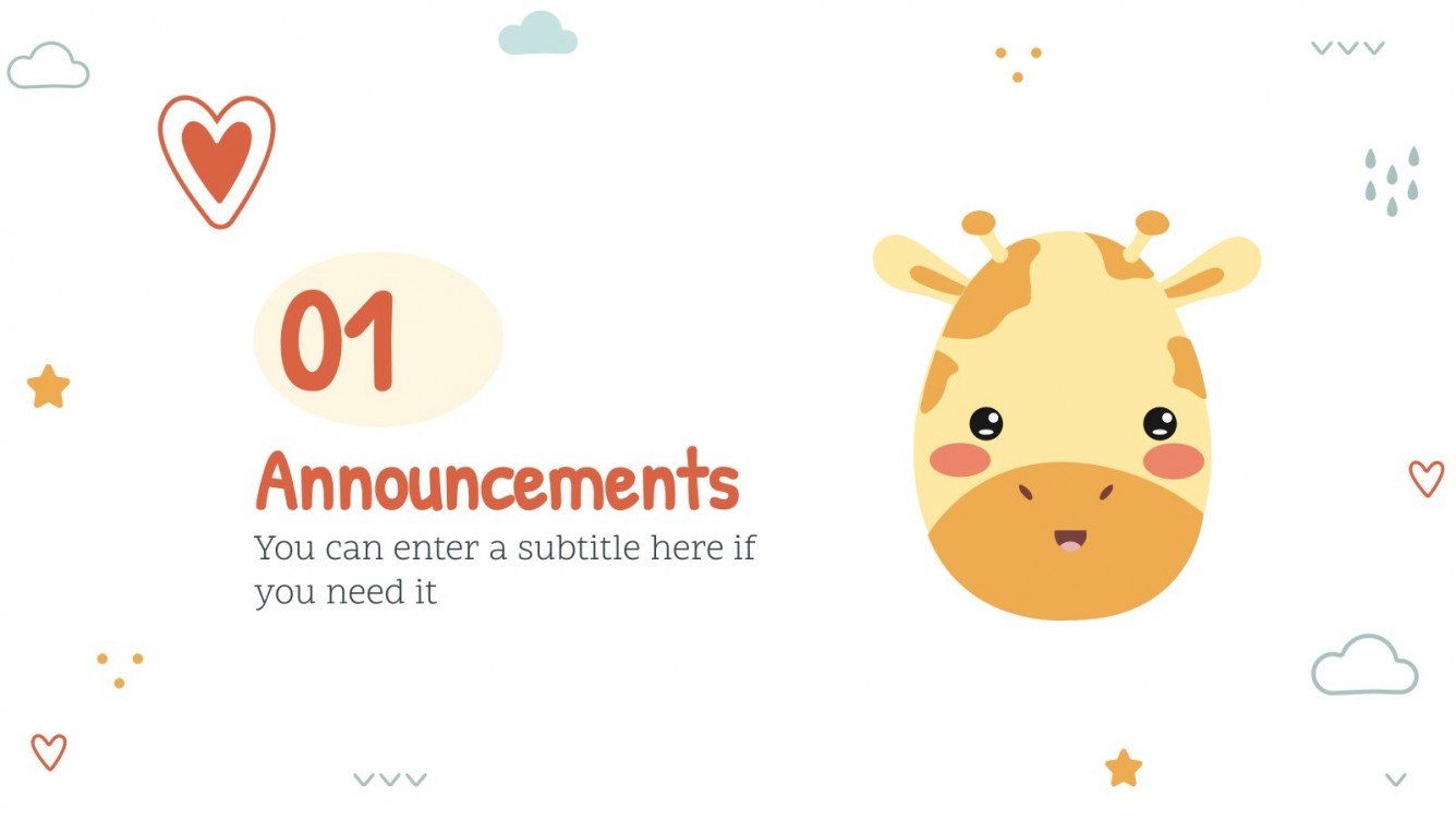 Newsletter con doodles kawaii | Google Slides y PowerPoint