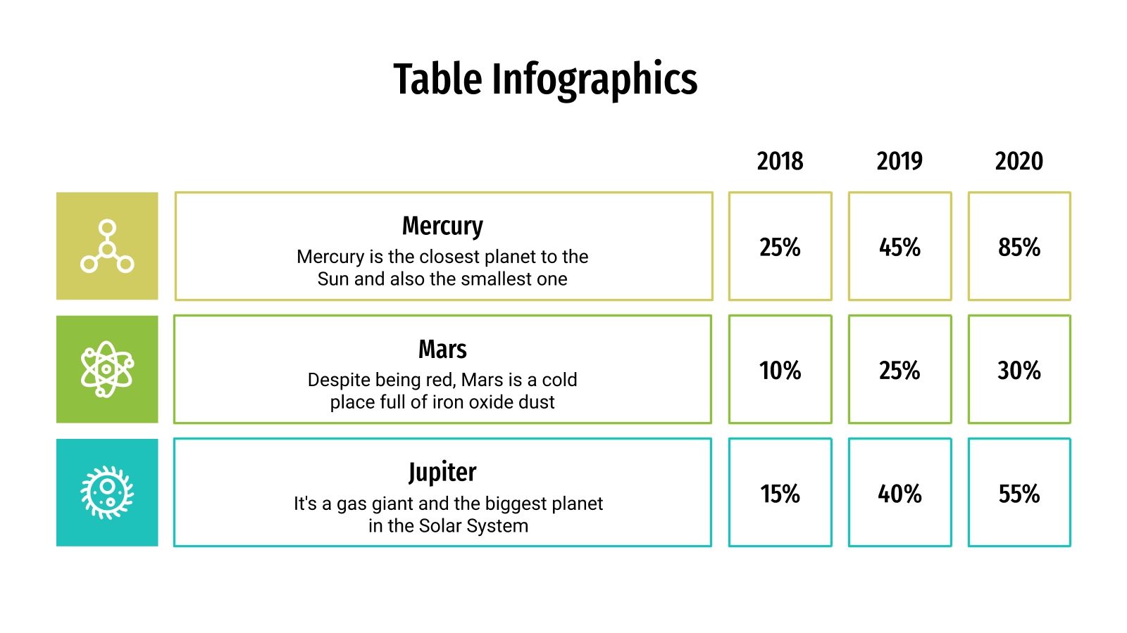 Table Infographics for Google Slides & PowerPoint