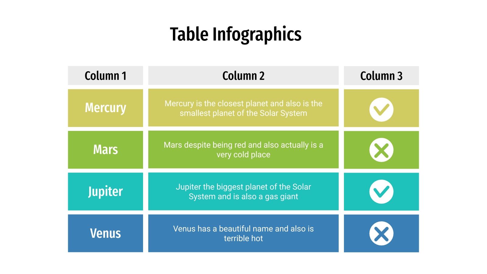 Infographies de tableaux | Modèle Google Slides et PPT