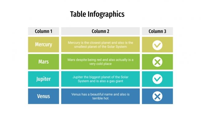 Table Infographics for Google Slides & PowerPoint