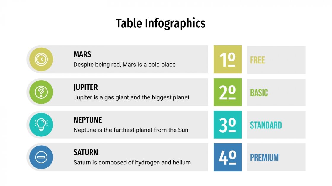 Infographies de tableaux | Modèle Google Slides et PPT