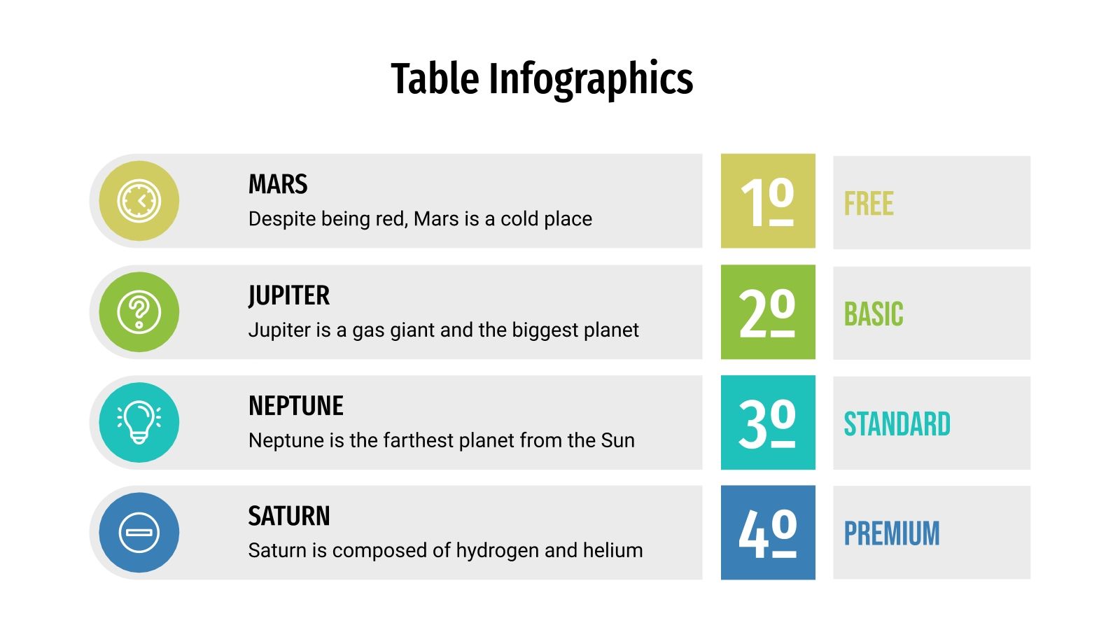 Table Infographics for Google Slides & PowerPoint