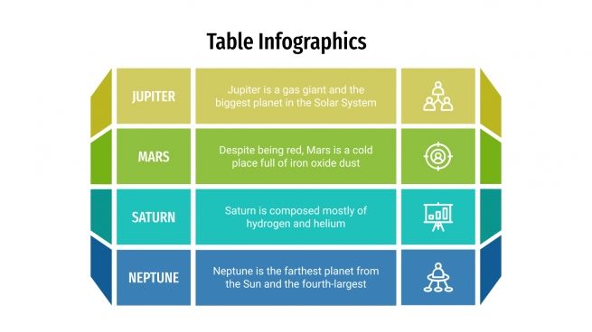 Infografías de tablas para Google Slides y PowerPoint