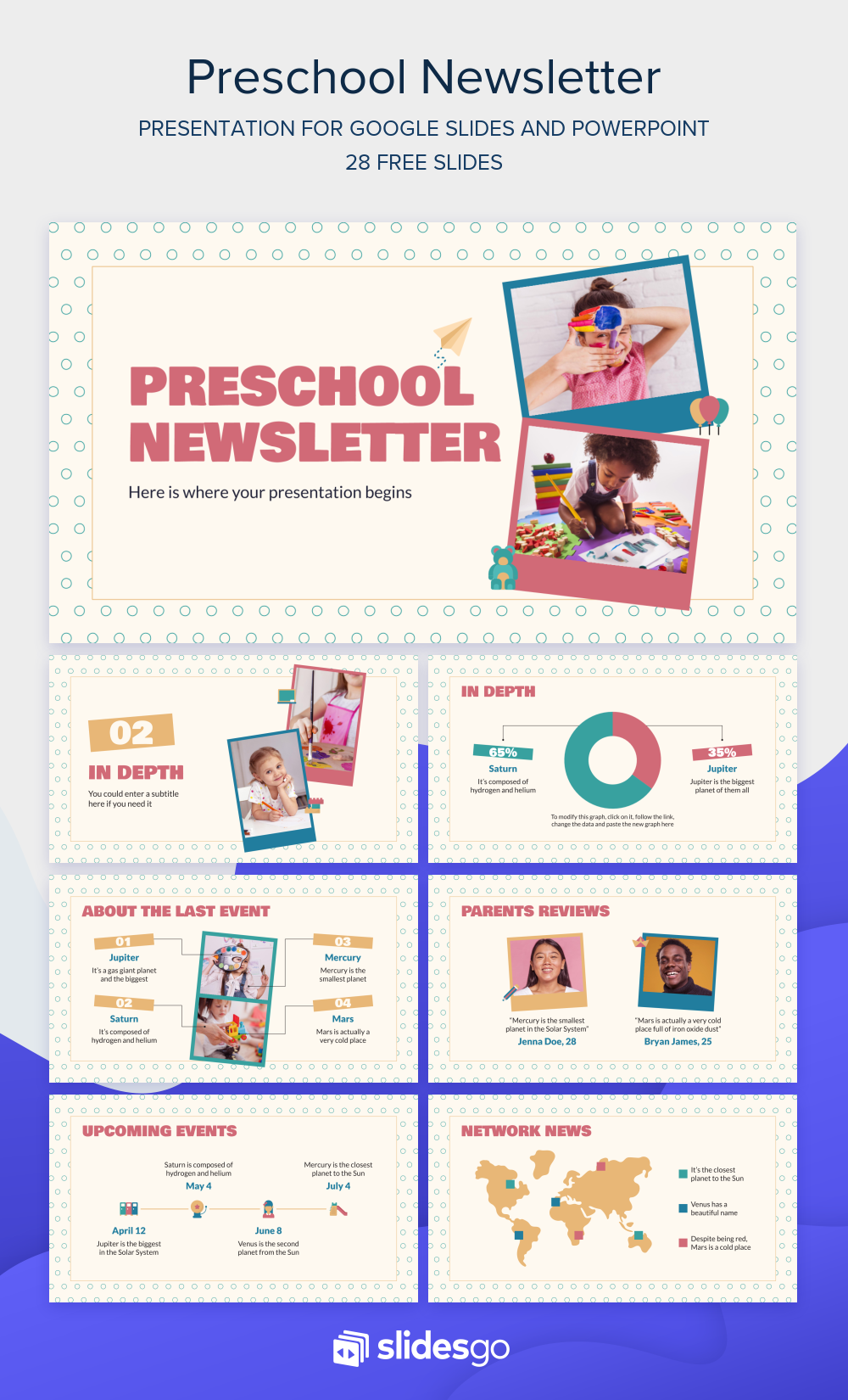 Preschool Newsletter Google Slides & PowerPoint template