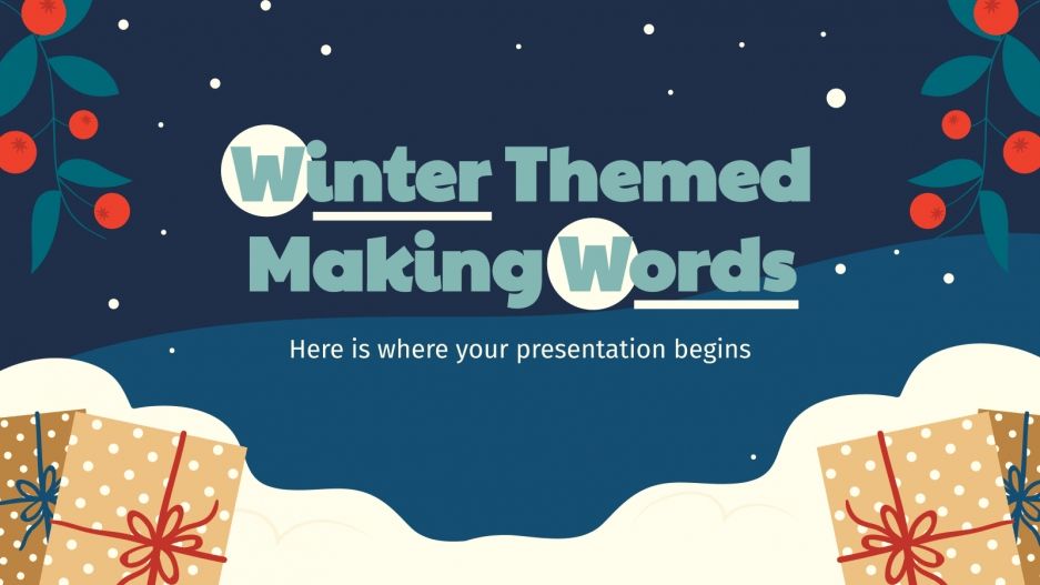 Winter Themed Making Words Google Slides & PPT template