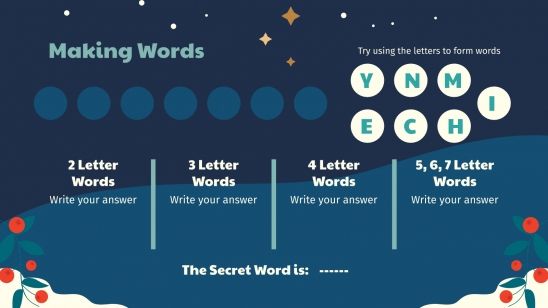 Winter Themed Making Words Google Slides & PPT template