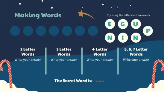Winter Themed Making Words Google Slides & PPT template