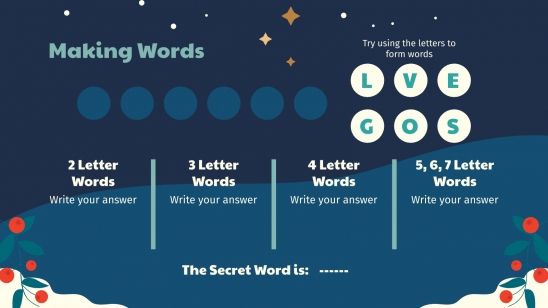 Créer des mots sur le thème de l’hiver | Pour Google Slides et PPT