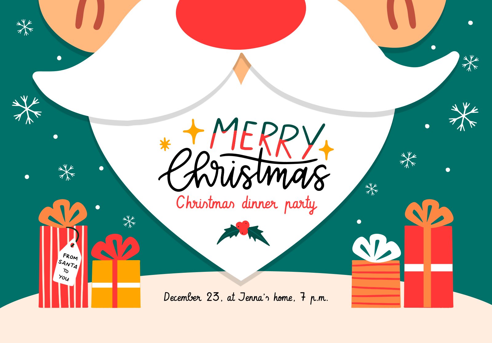 Christmas Dinner Party Invitations Google Slides PPT christmas-dinner-party-invitations-google-slides-ppt