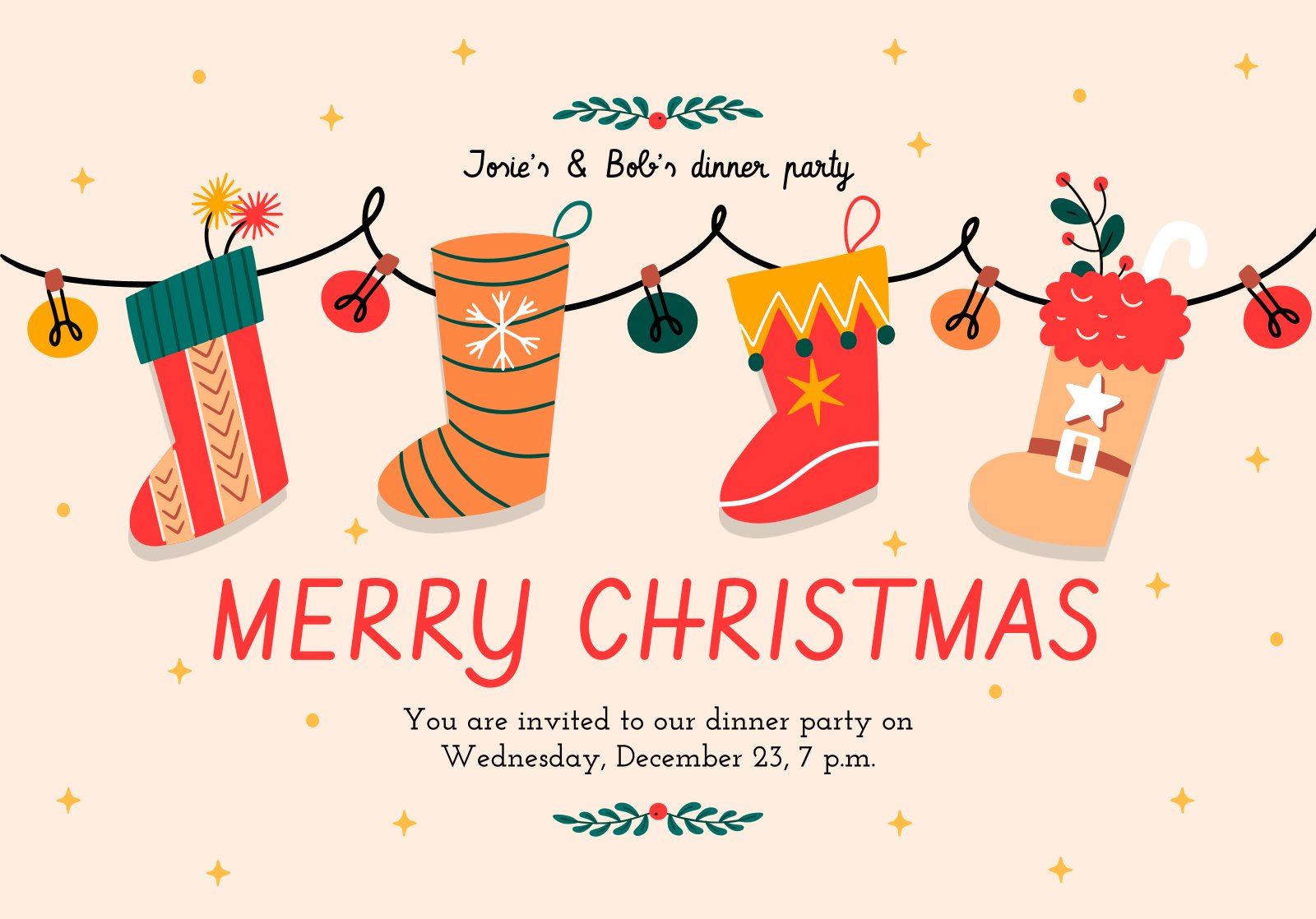 Christmas Dinner Party Invitations Google Slides PPT christmas-dinner-party-invitations-google-slides-ppt