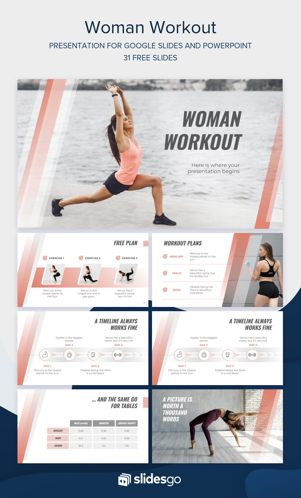 Page 2 | Woman Workout Google Slides theme & PowerPoint template