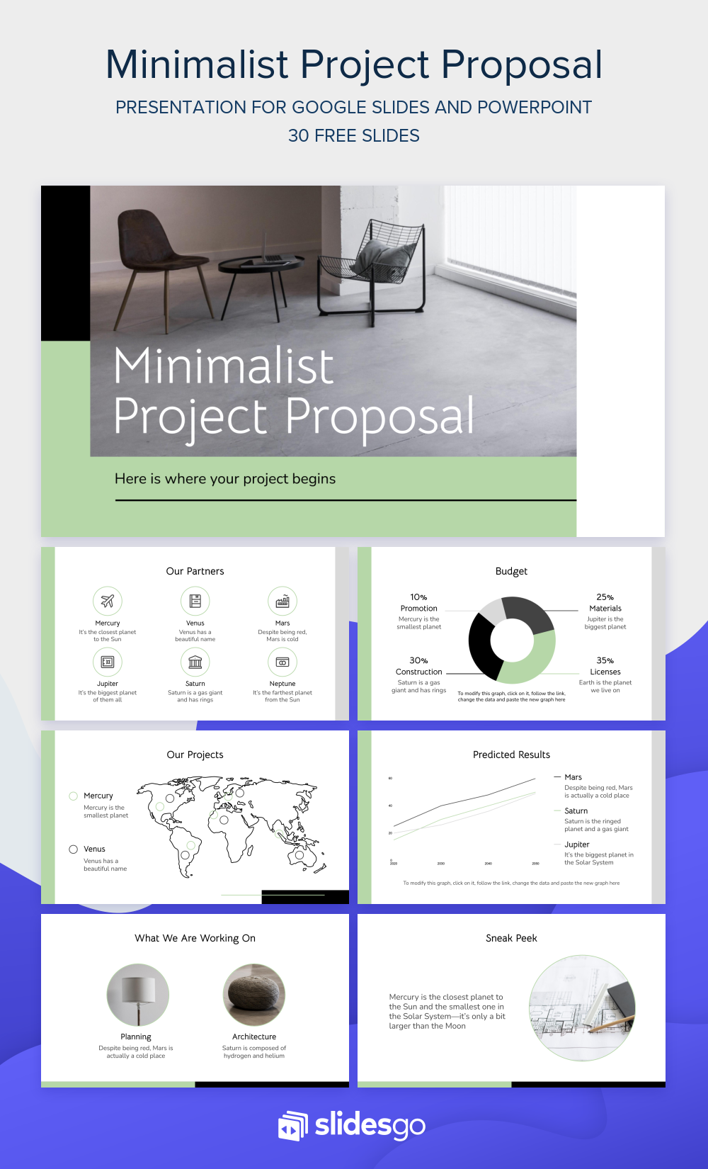 Minimalist Project Proposal Google Slides & PowerPoint template