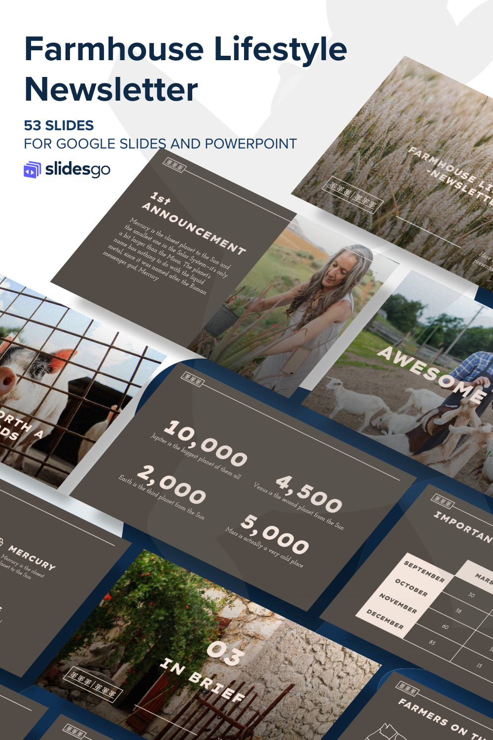 Farmhouse Lifestyle Newsletter | Google Slides & PowerPoint