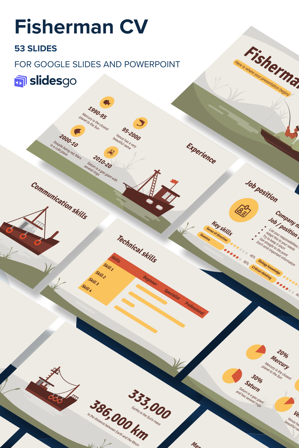 Fisherman CV | Google Slides & PowerPoint