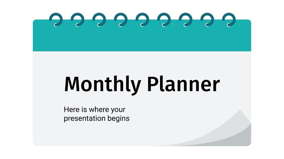 Free monthly planner templates for Google Slides & PowerPoint