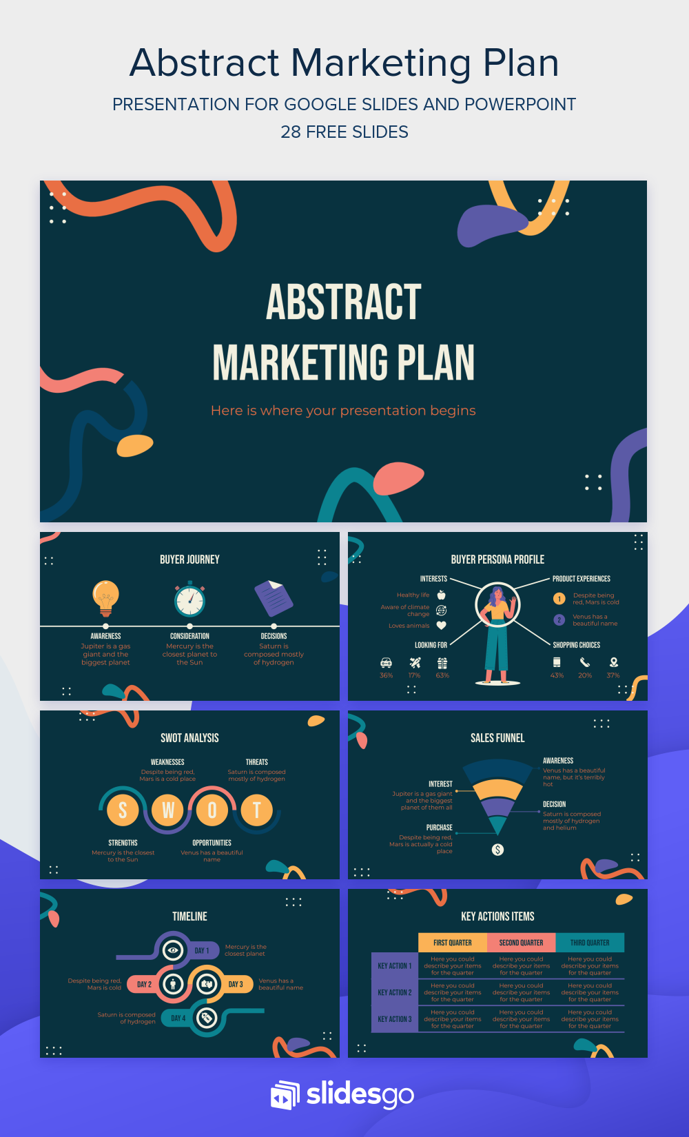 Page 2 | Abstract Marketing Plan Google Slides & PowerPoint template