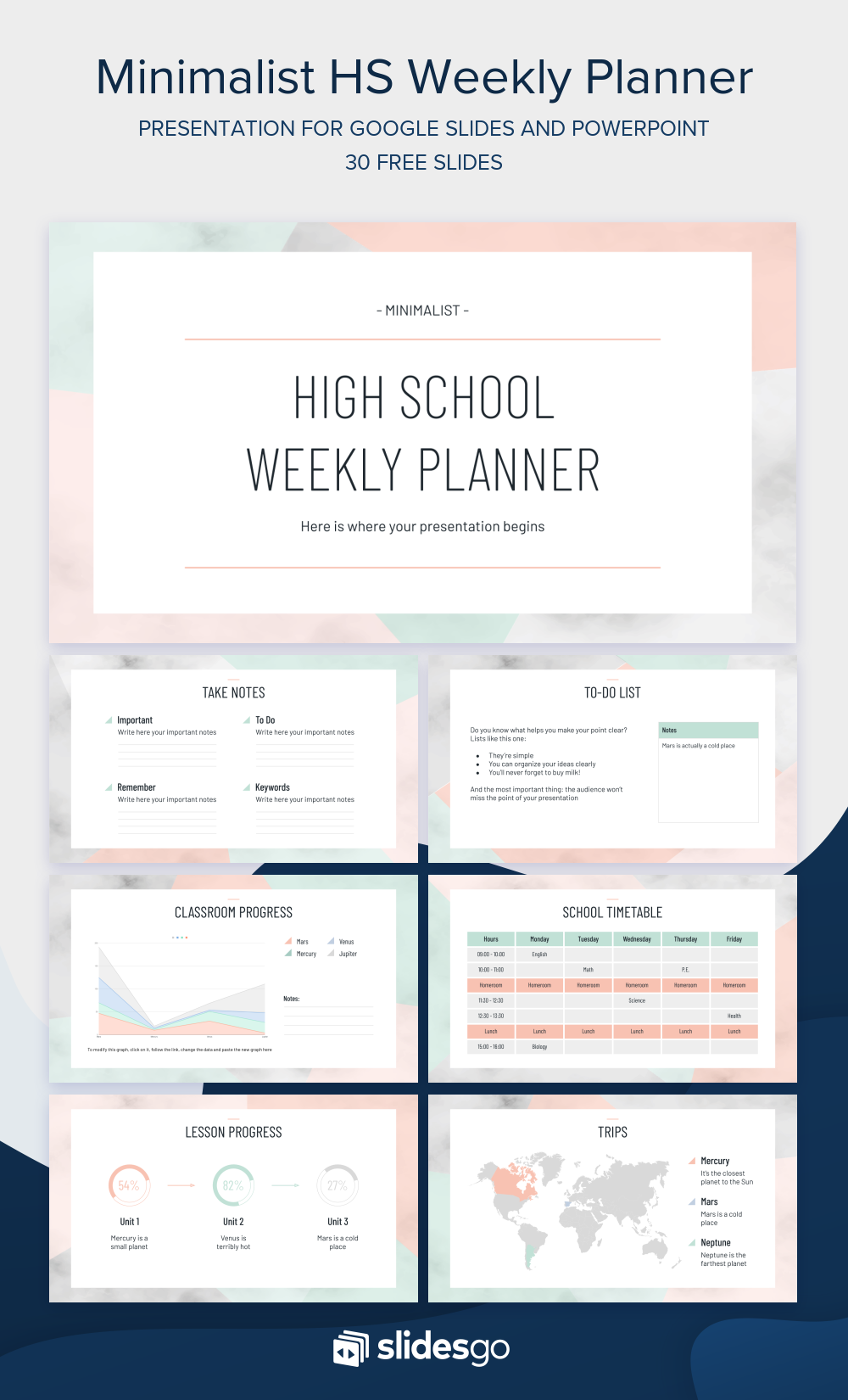 Minimalist HS Weekly Planner Google Slides & PPT template
